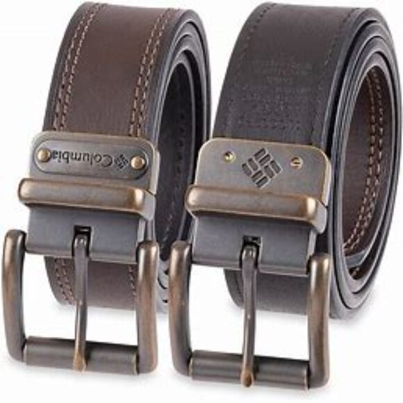 Columbia | Accessories | Mens Columbia Leather Reversible Black Brown ...